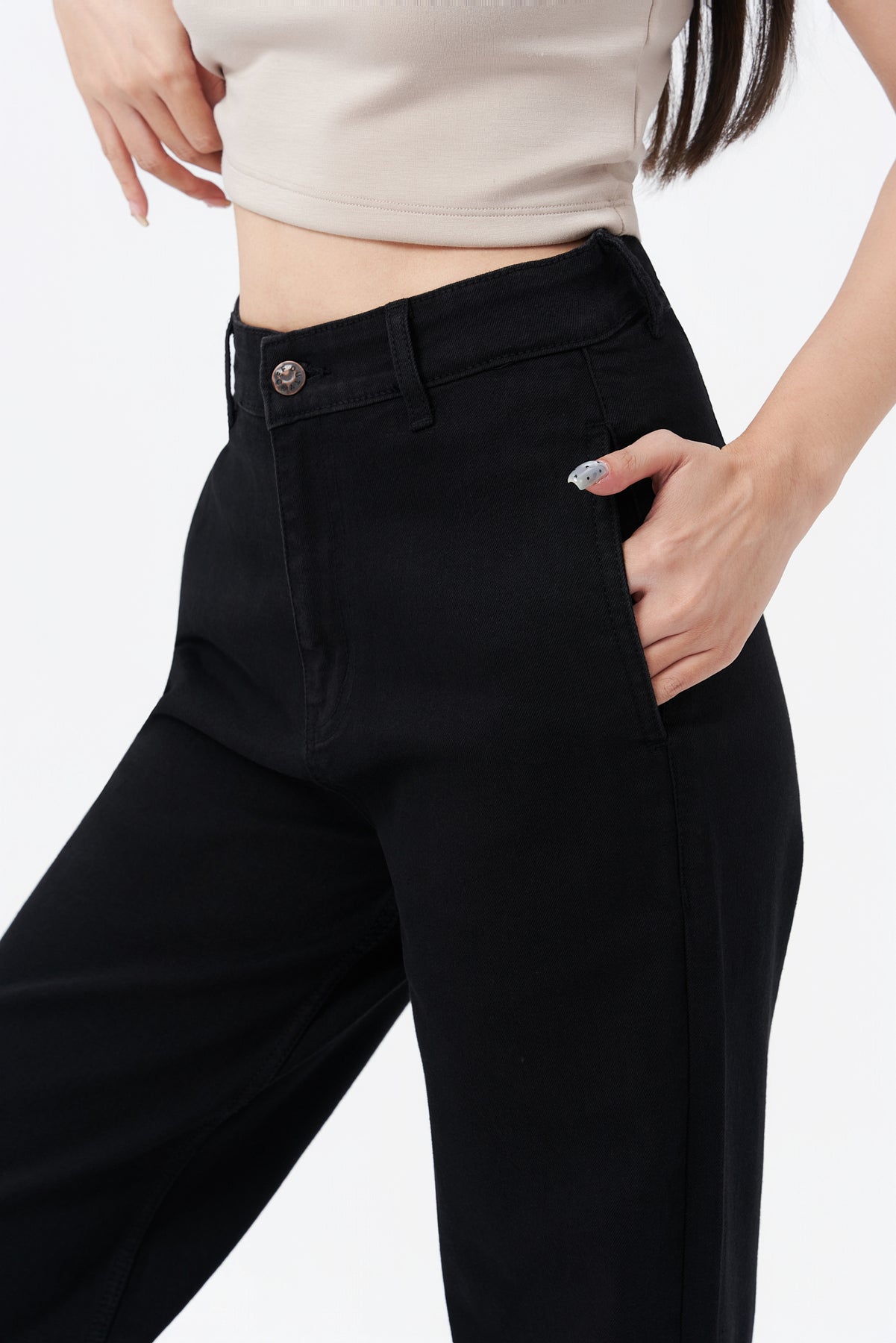 Black Plazo Fall Wide Leg High Rise Jeans – Offduty India