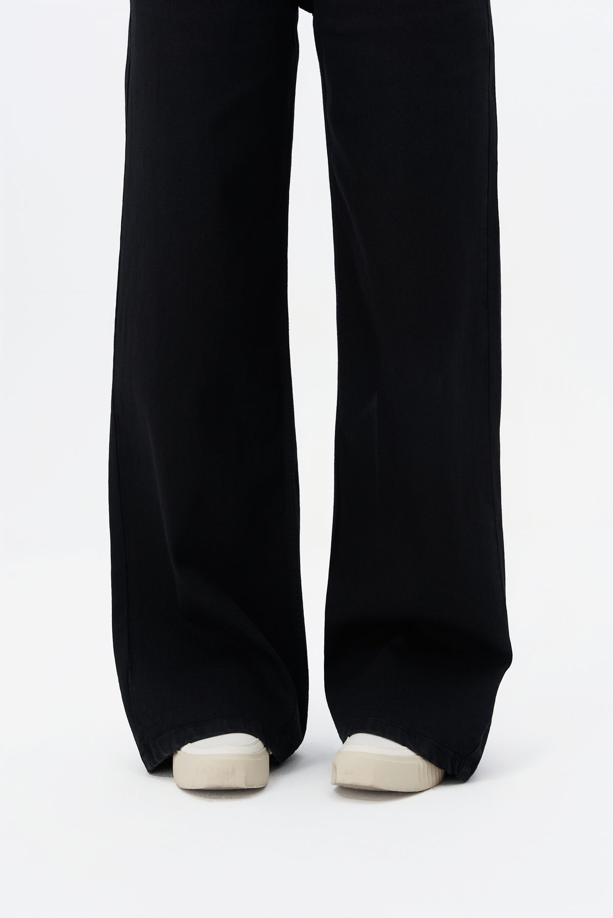 Black Plazo Fall Wide Leg High Rise Jeans – Offduty India
