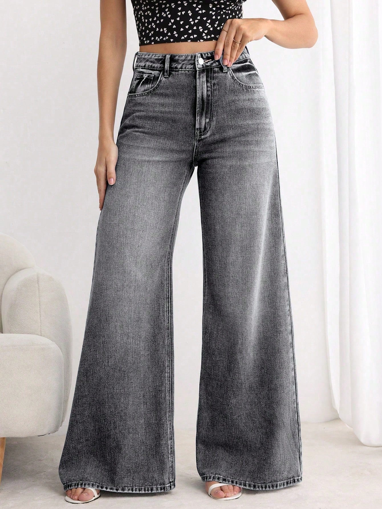 Sweet Static Extra Wide Leg Jeans – Offduty India